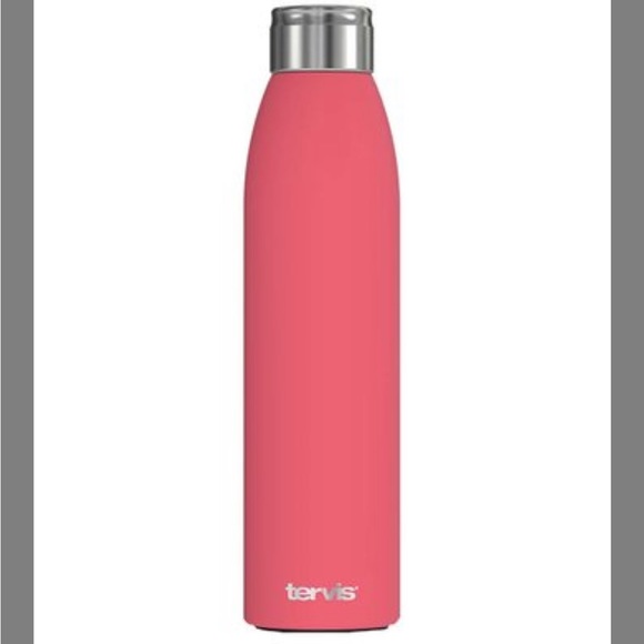 tervis | Dining | Tervis Pink Powder Coated Stainless Steel Slim 25oz Insulated Water Bottle ...